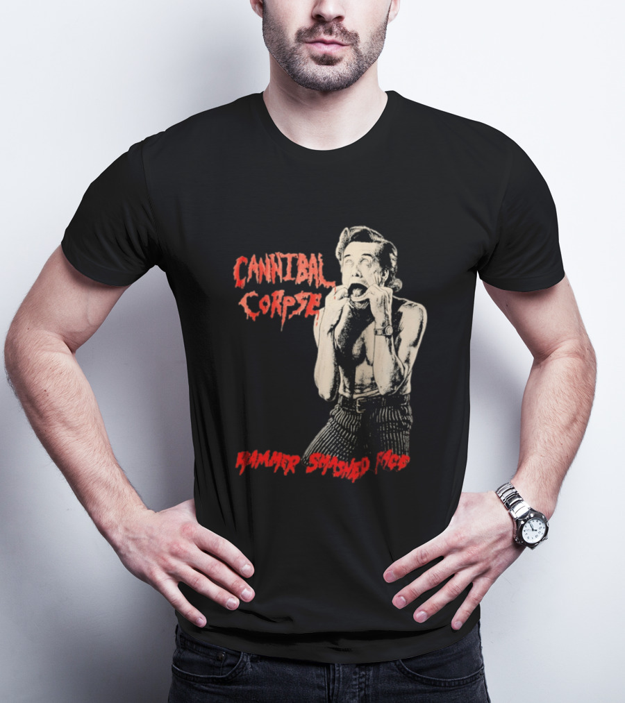 Cannibal Corpse Hammer Smashed Face Jim Carrey Ace Ventura Metal Music Band T-Shirt