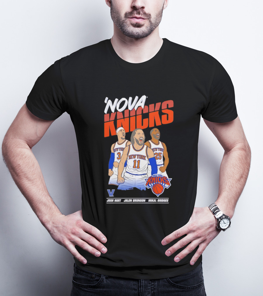 Nova Knicks Josh Hart Jalen Brunson Mikal Bridges New York NBA Basketball T-Shirt