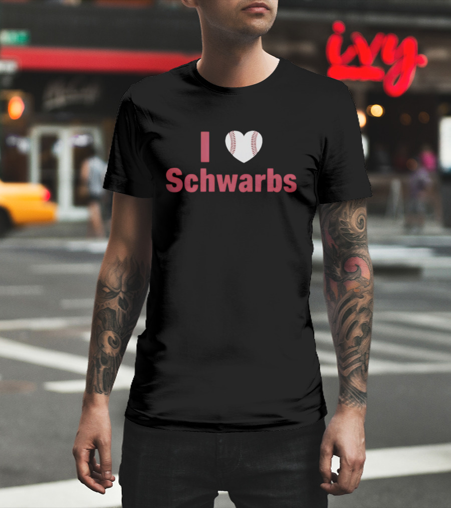 Philadelphia Phillies I Love Schwarbs Heart Baseball Kyle Schwarber MLB T-Shirt