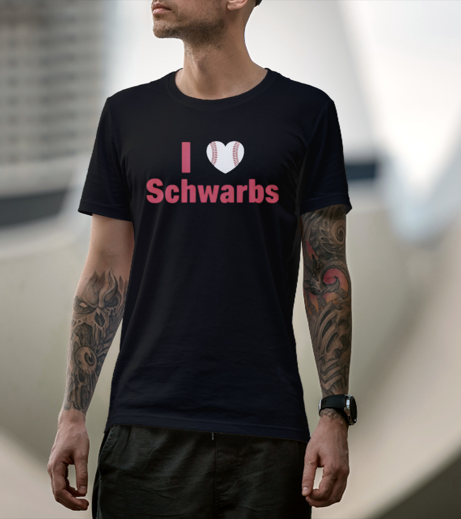 Philadelphia Phillies I Love Schwarbs Heart Baseball Kyle Schwarber MLB T-Shirt