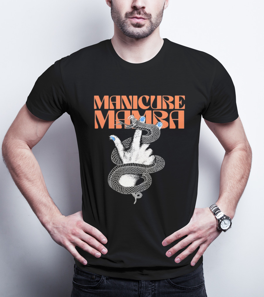 Manicure Mamba Snake Hand Nail Art With Gems T-Shirt