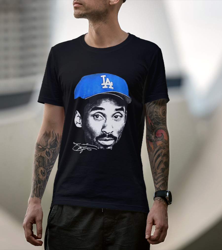 Kobe Bryant Iconic Los Angeles Dodgers LA Hat T-Shirt