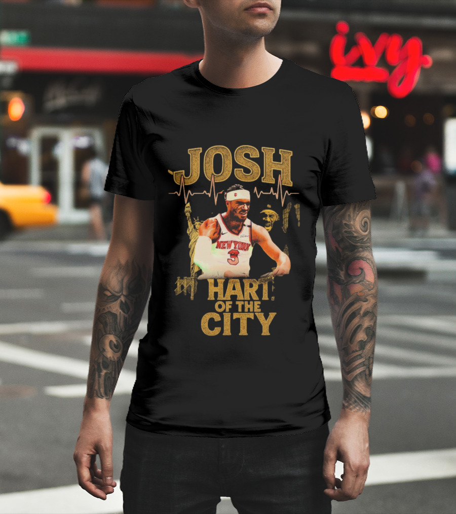 Josh Hart New York Knicks Statue Of Liberty City T-Shirt