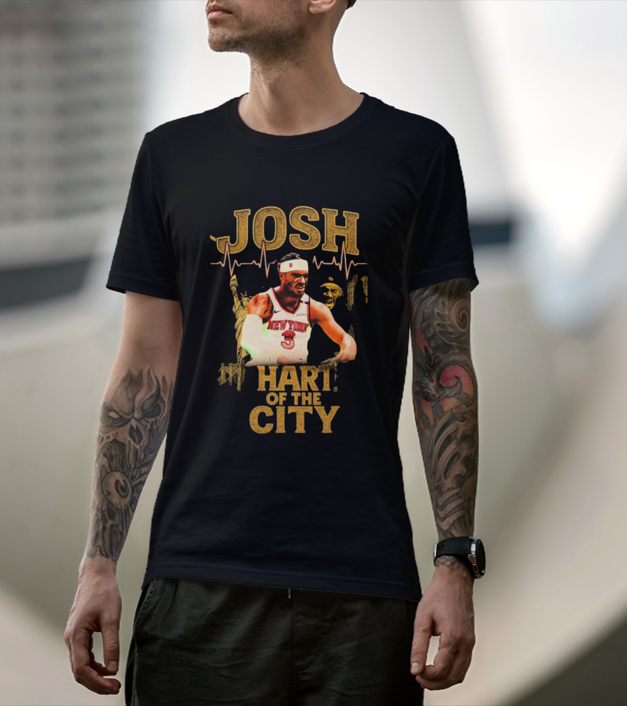 Josh Hart New York Knicks Statue Of Liberty City T-Shirt