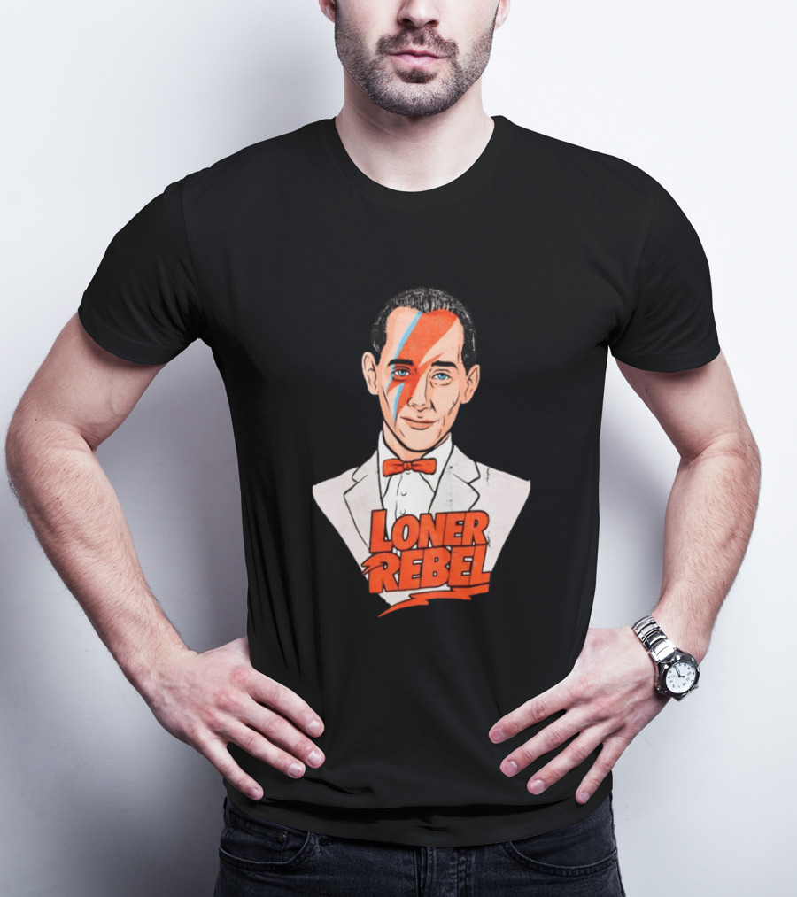 Pee Wee Herman David Bowie Aladdin Sane Loner Rebel Mashup Pop Culture T-Shirt