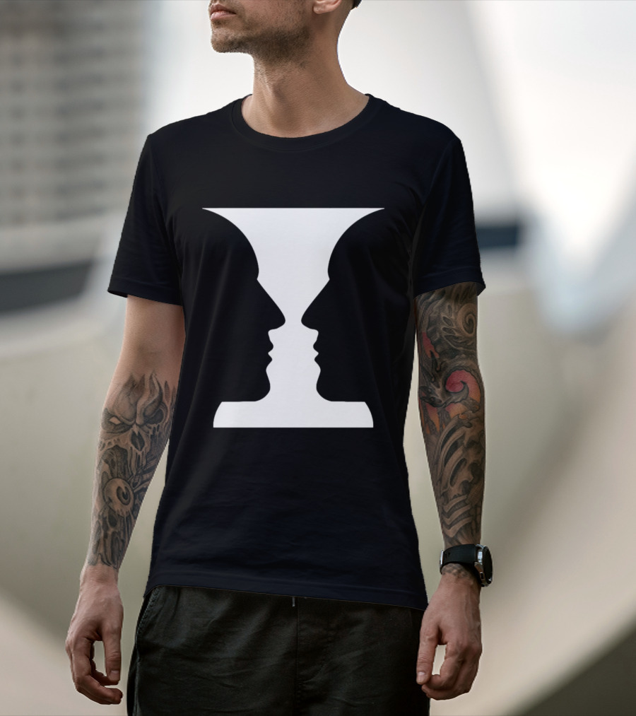 Rubin Vase Optical Illusion Cognitive Psychology Face Perception T-Shirt