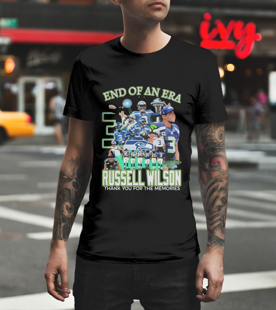 Russell Wilson Seattle Seahawks End Of An Era Thank You For The Memories T-Shirt