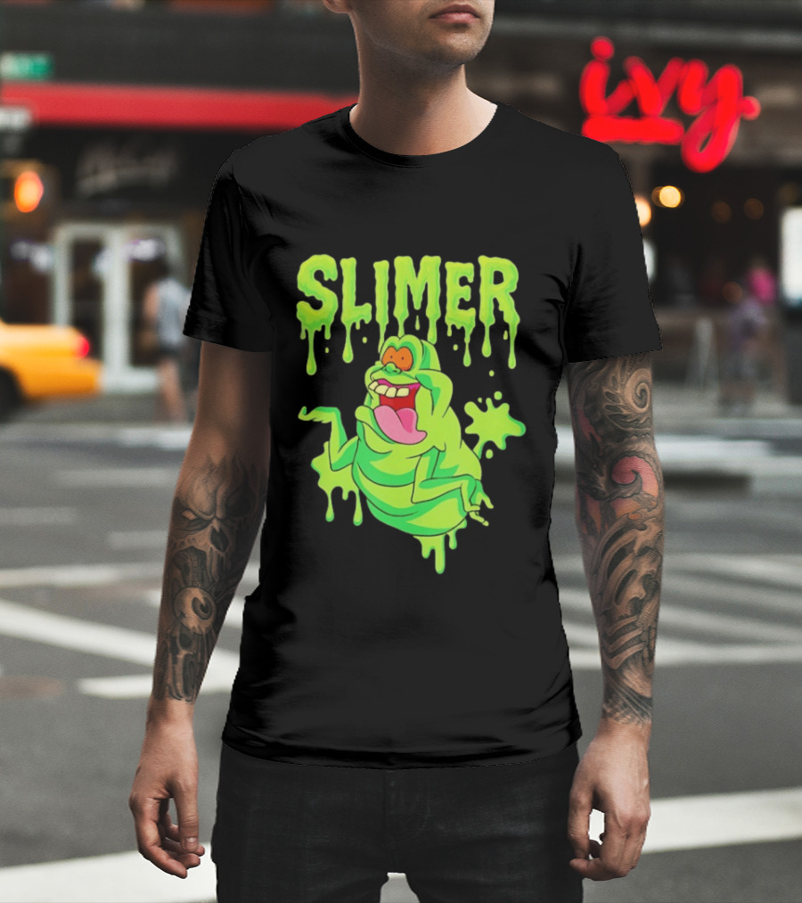 Ghostbusters Slimer Green Ectoplasm Dripping Slime T-Shirt