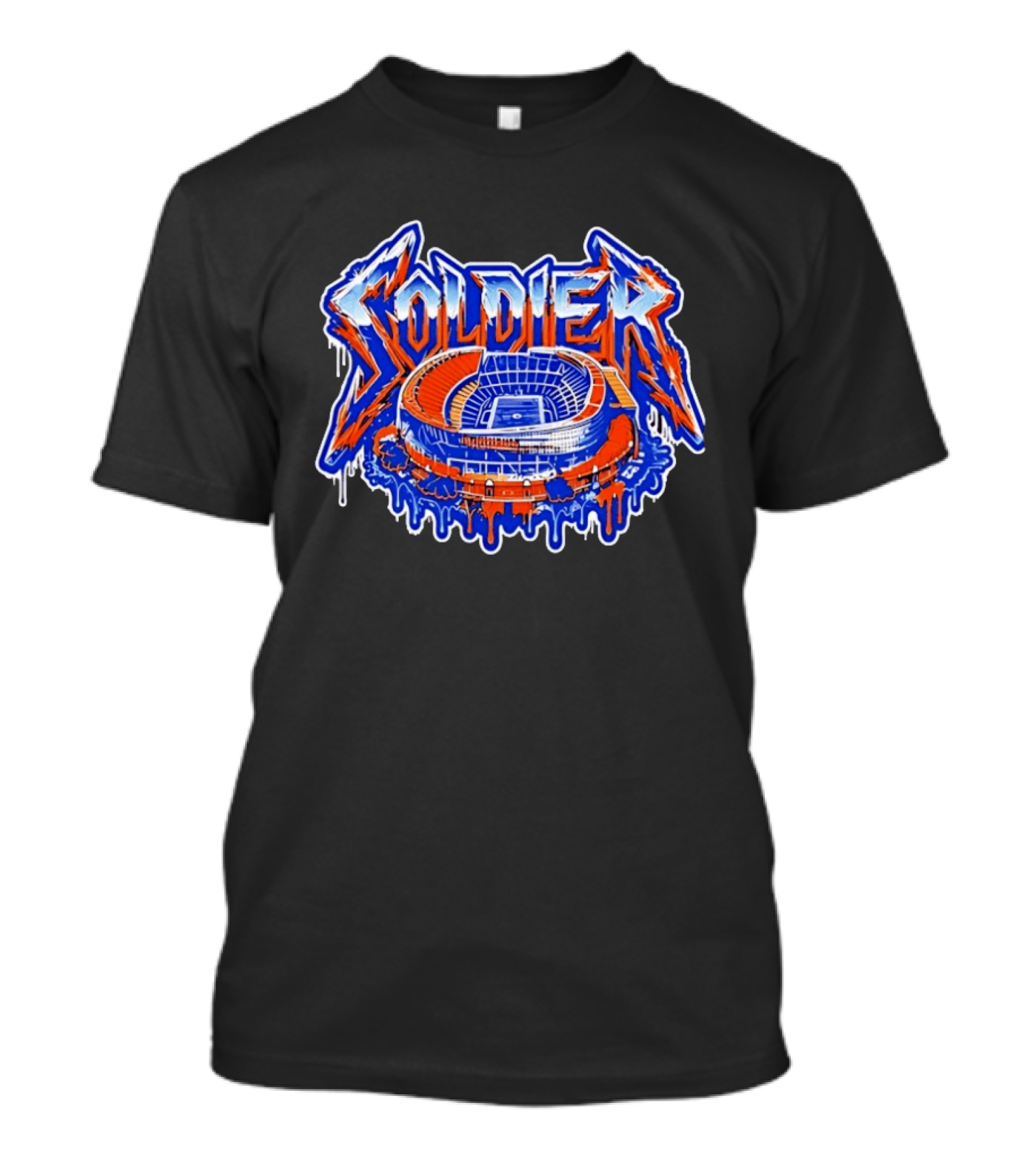 Chicago Bears Soldier Field Stadium Metal Font Drip Team Sports T-Shirt