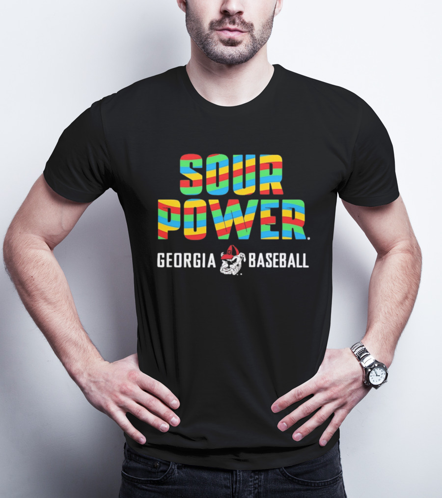 Sour Power Georgia Baseball Bulldog Candy T-Shirt