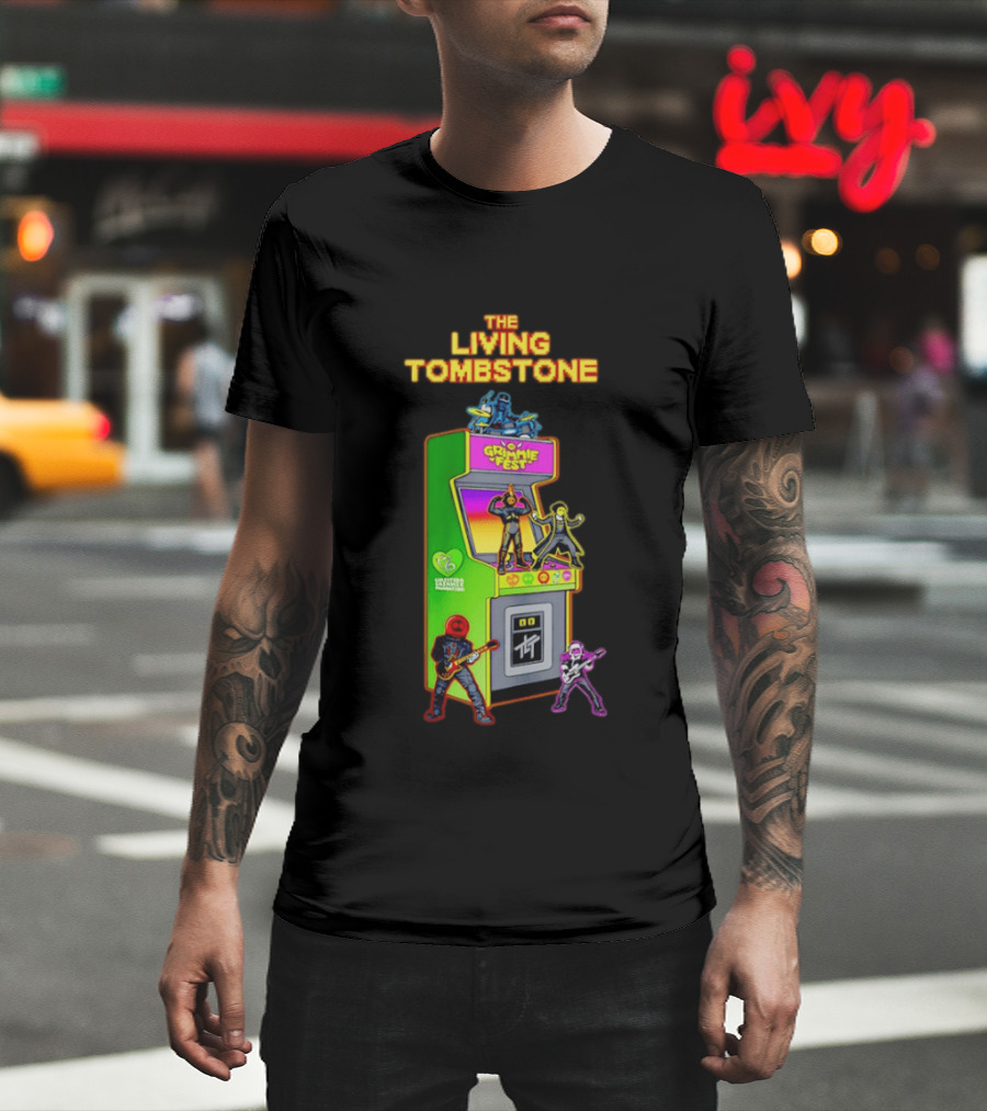 The Living Tombstone Grimmie Fest Christina Grimmie Foundation Arcade Cabinet T-Shirt