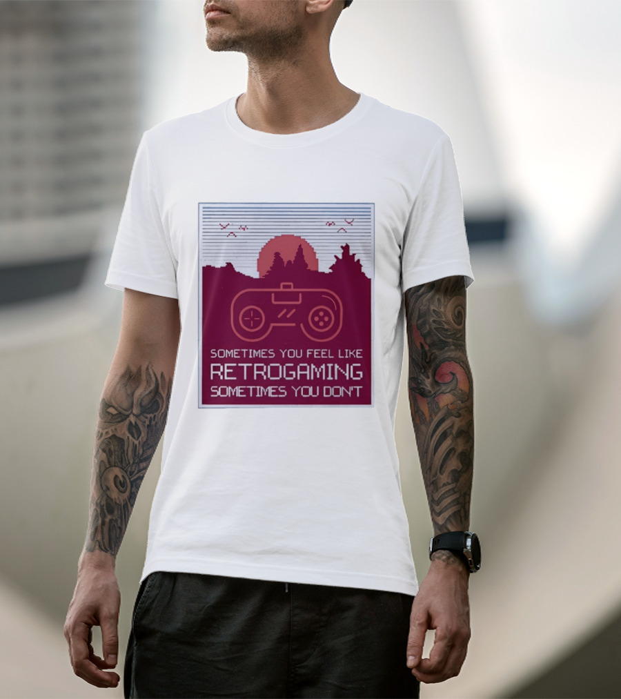 Sometimes You Feel Like Retrogaming Sometimes You Don't Controller Sunset Scene T-Shirt