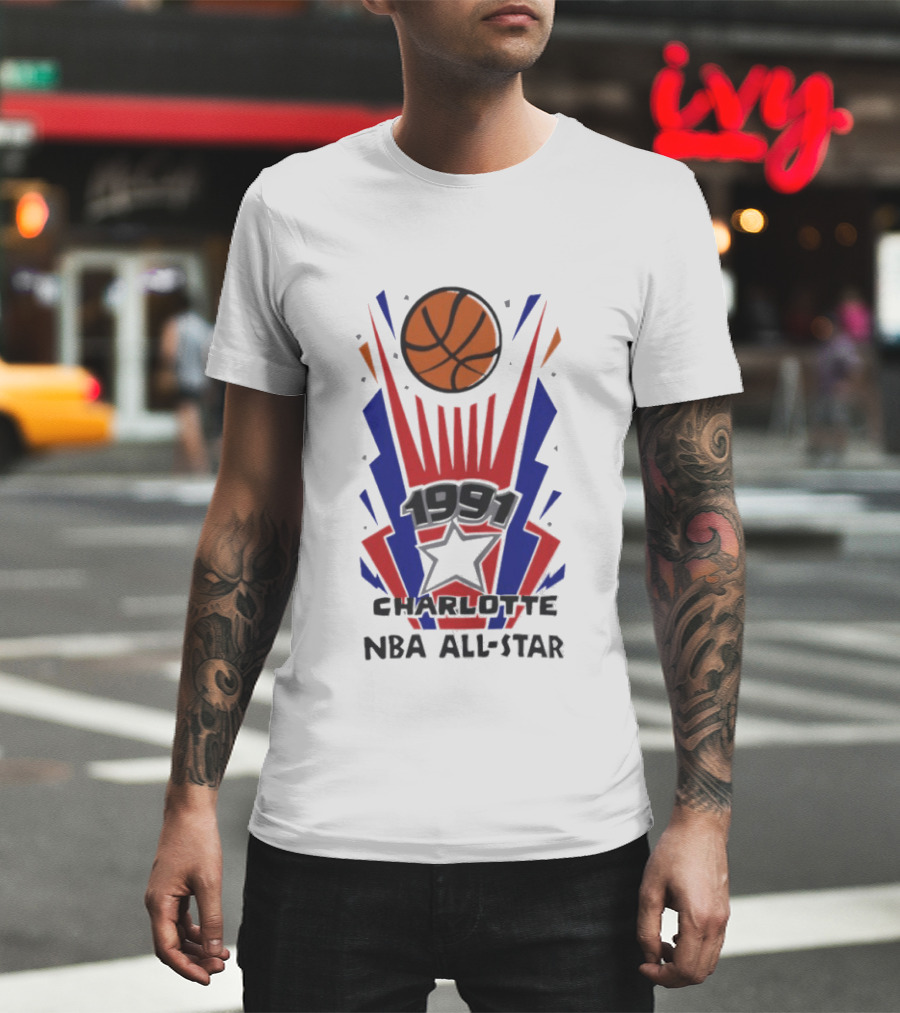 1991 Charlotte NBA All Star Basketball Event T-Shirt