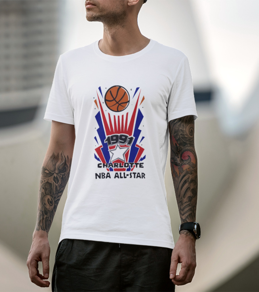 1991 Charlotte NBA All Star Basketball Event T-Shirt