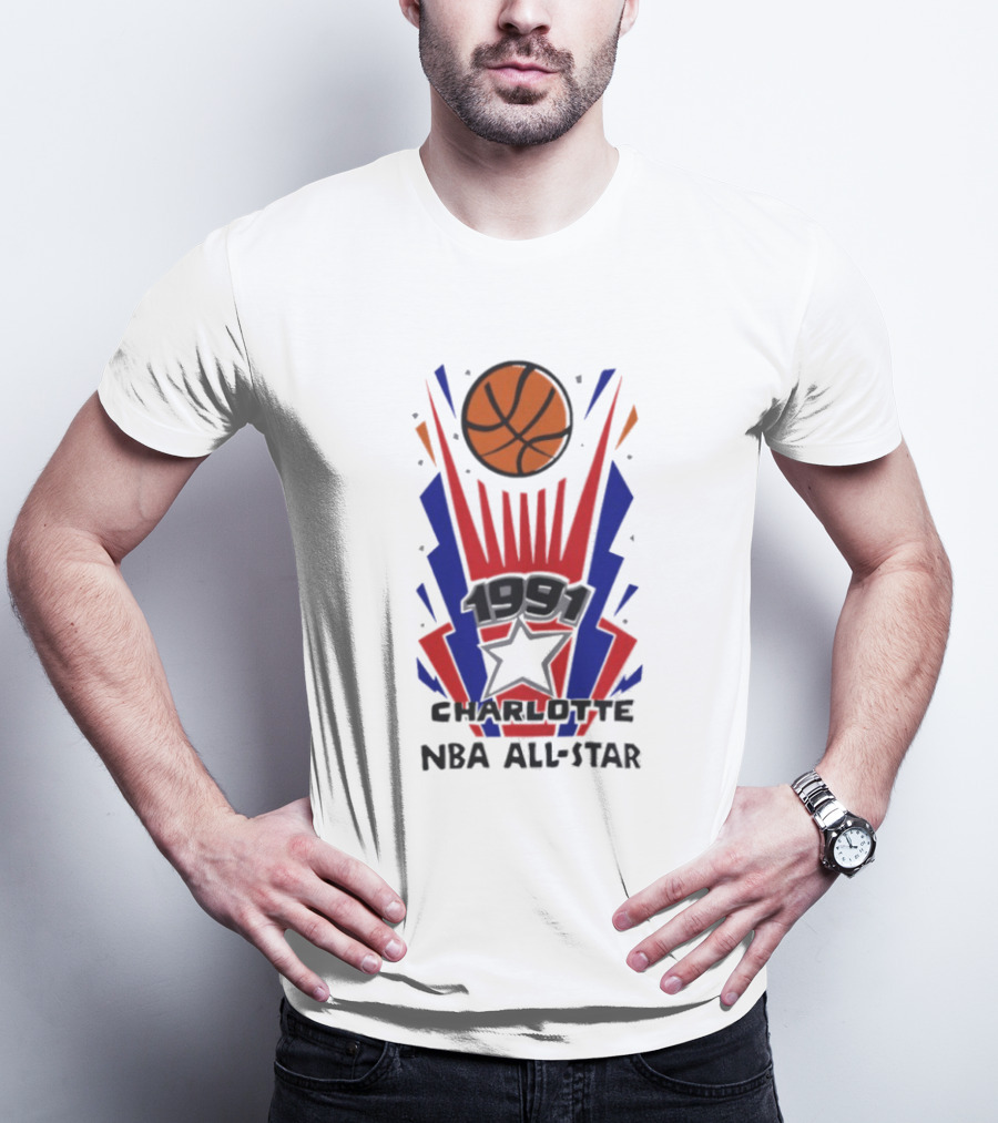 1991 Charlotte NBA All Star Basketball Event T-Shirt