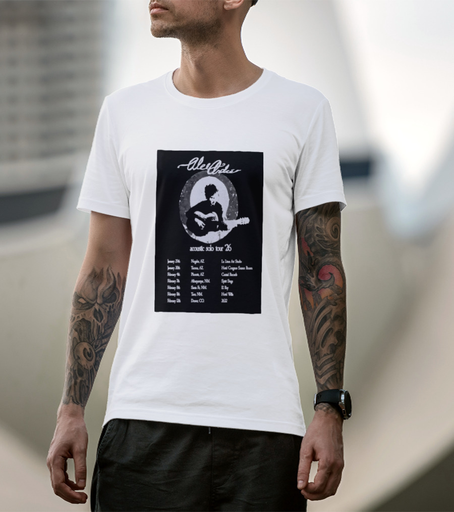 Alec André Acoustic Solo Tour 2026 Concert Dates And Locations T-Shirt