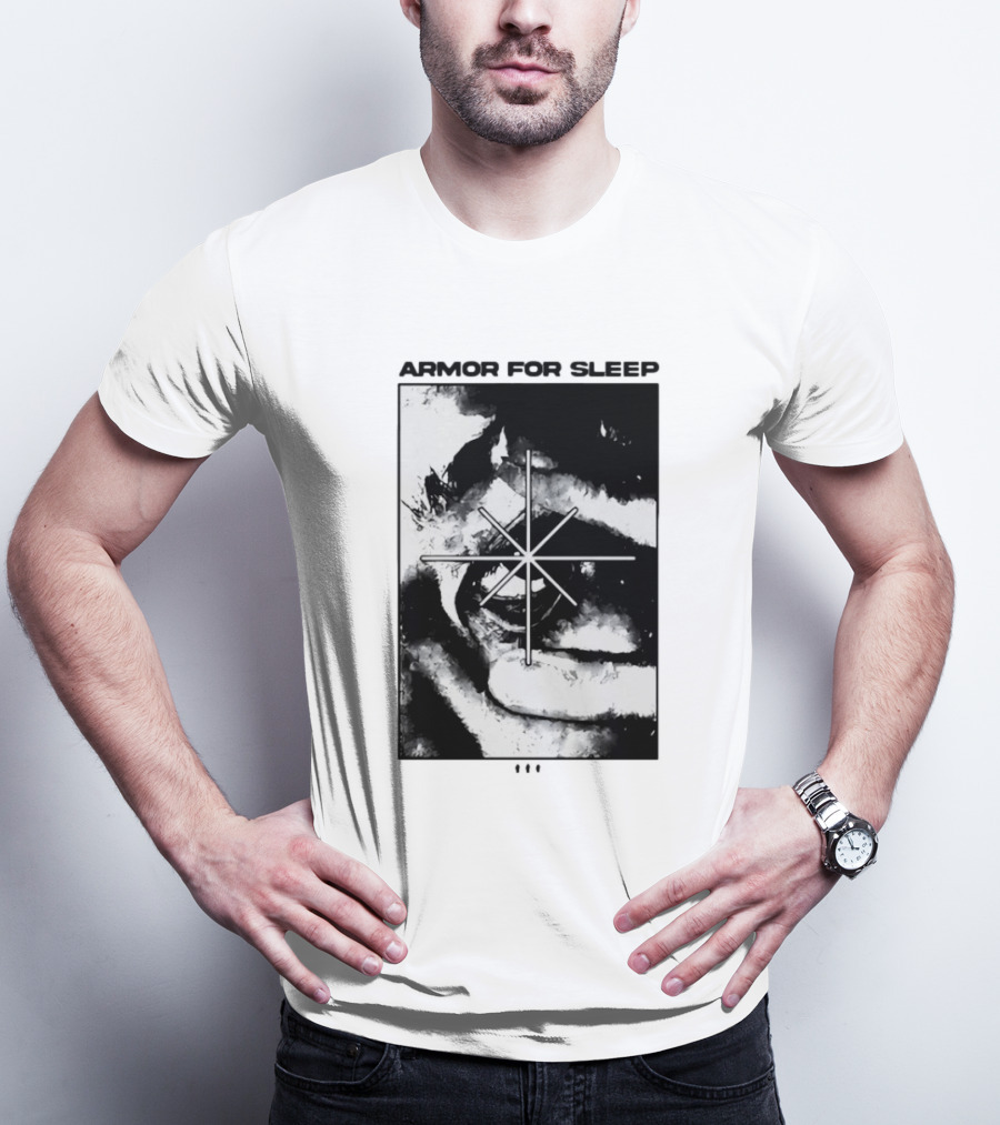 Armor For Sleep Eyeball Star Symbol Monochrome T-Shirt