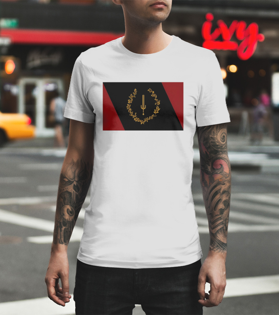Black American Heritage Flag Laurel Wreath And Torch T-Shirt