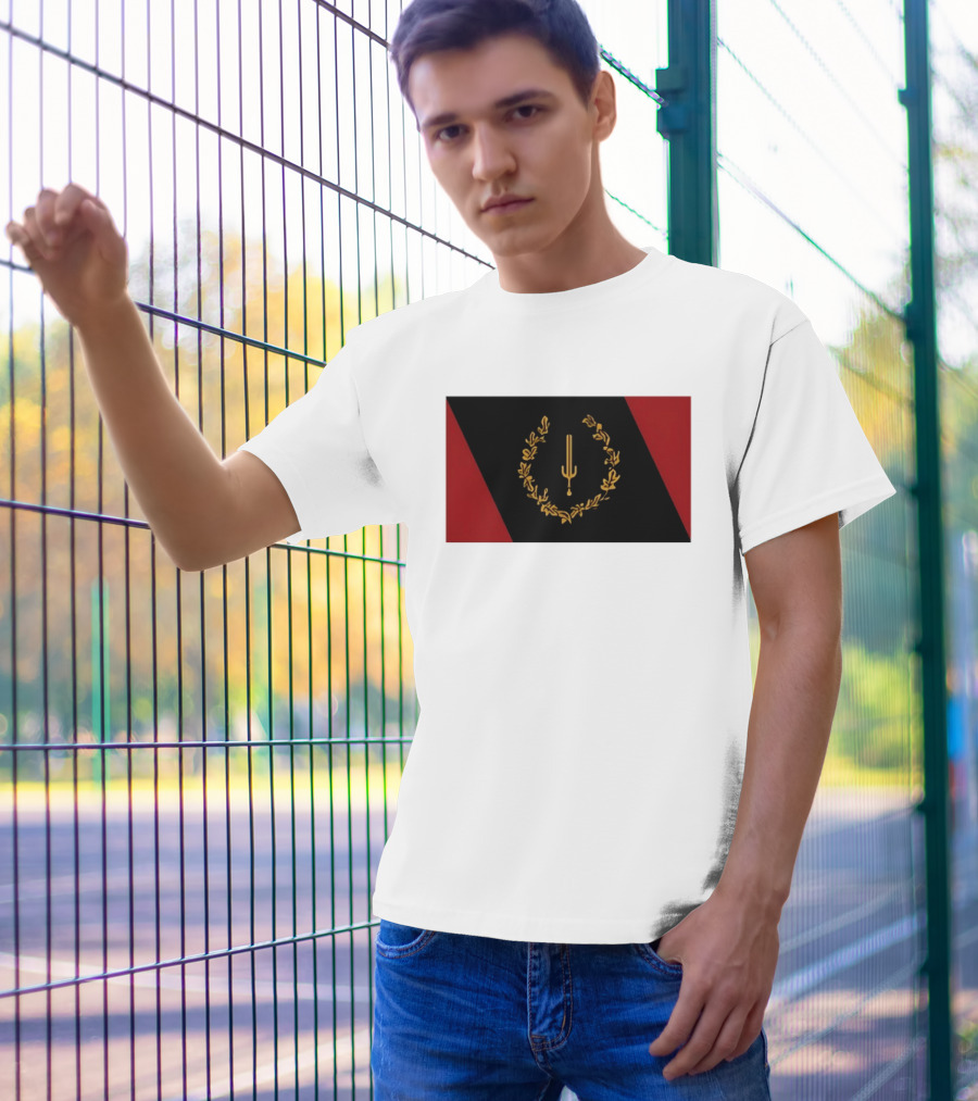 Black American Heritage Flag Laurel Wreath And Torch T-Shirt