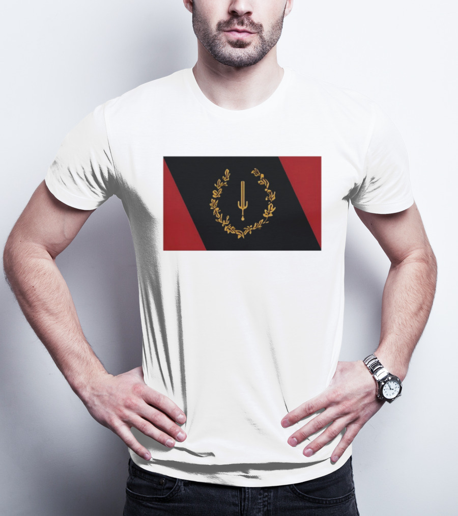 Black American Heritage Flag Laurel Wreath And Torch T-Shirt