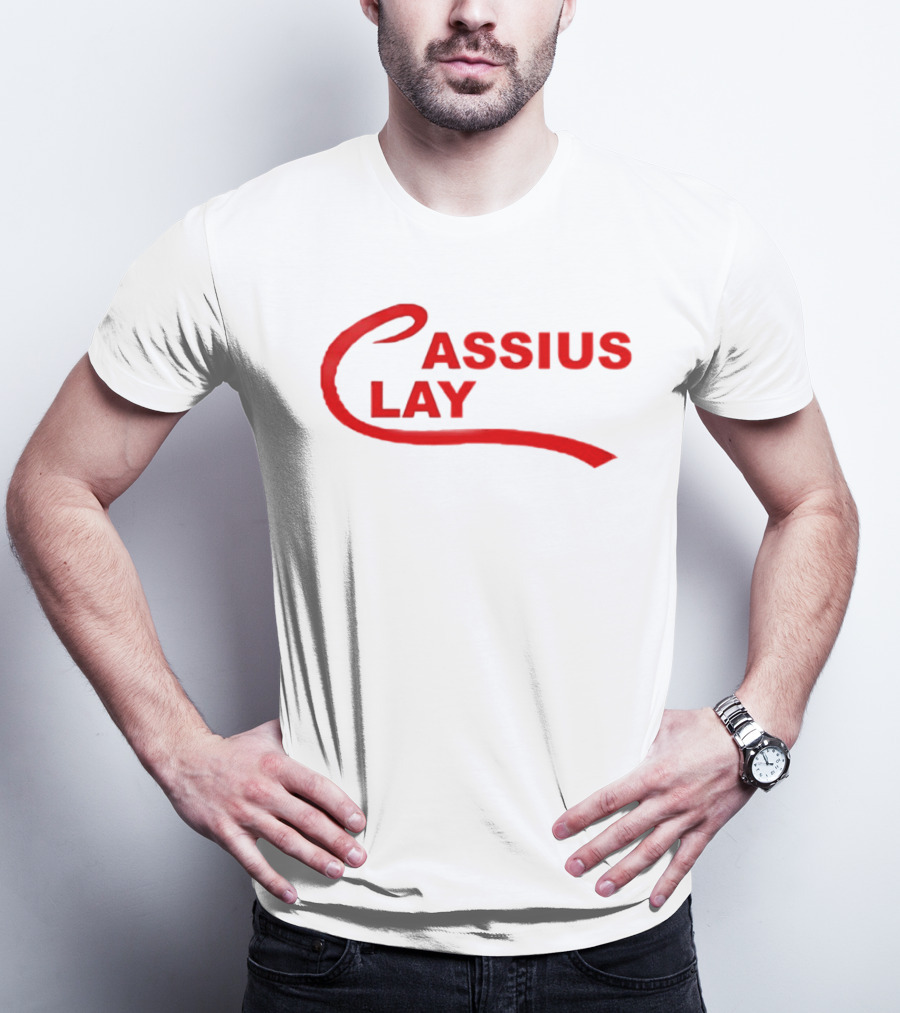 Cassius Clay Muhammad Ali Red Text Stylish Nostalgic T-Shirt