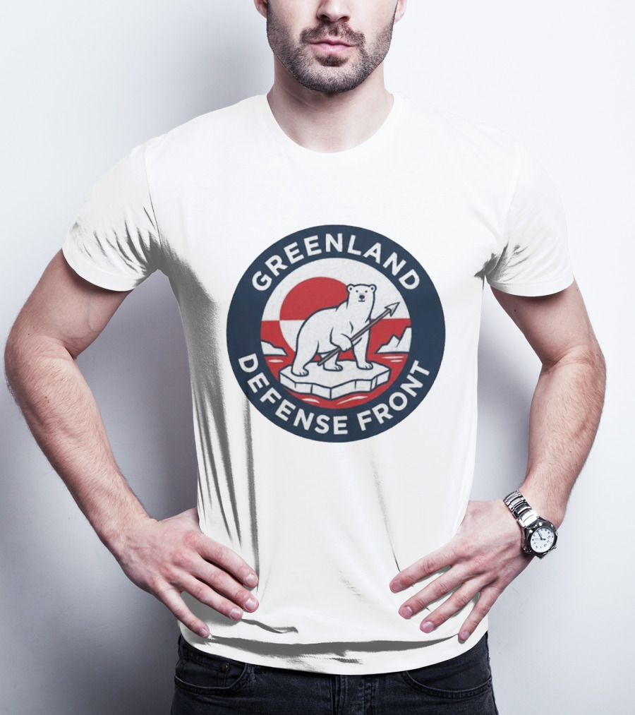 Greenland Defense Front Polar Bear And Spear Arctic T-Shirt