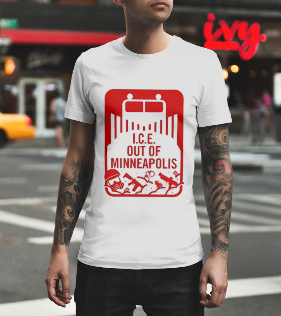 I.C.E. Out Of Minneapolis Protest Message T-Shirt