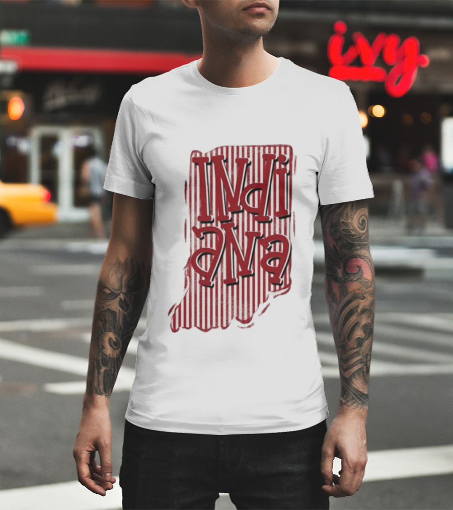 Indiana Stripe Hoosiers Football Indiana T-Shirt