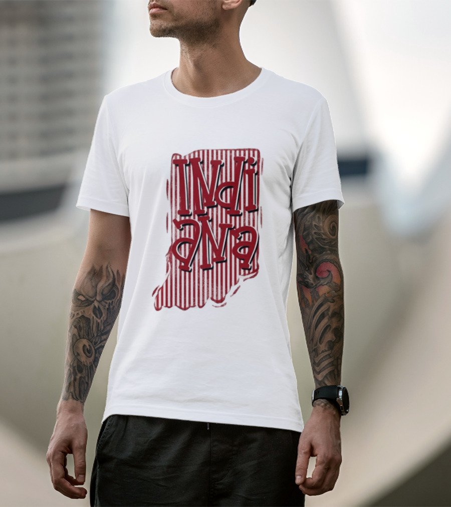 Indiana Stripe Hoosiers Football Indiana T-Shirt