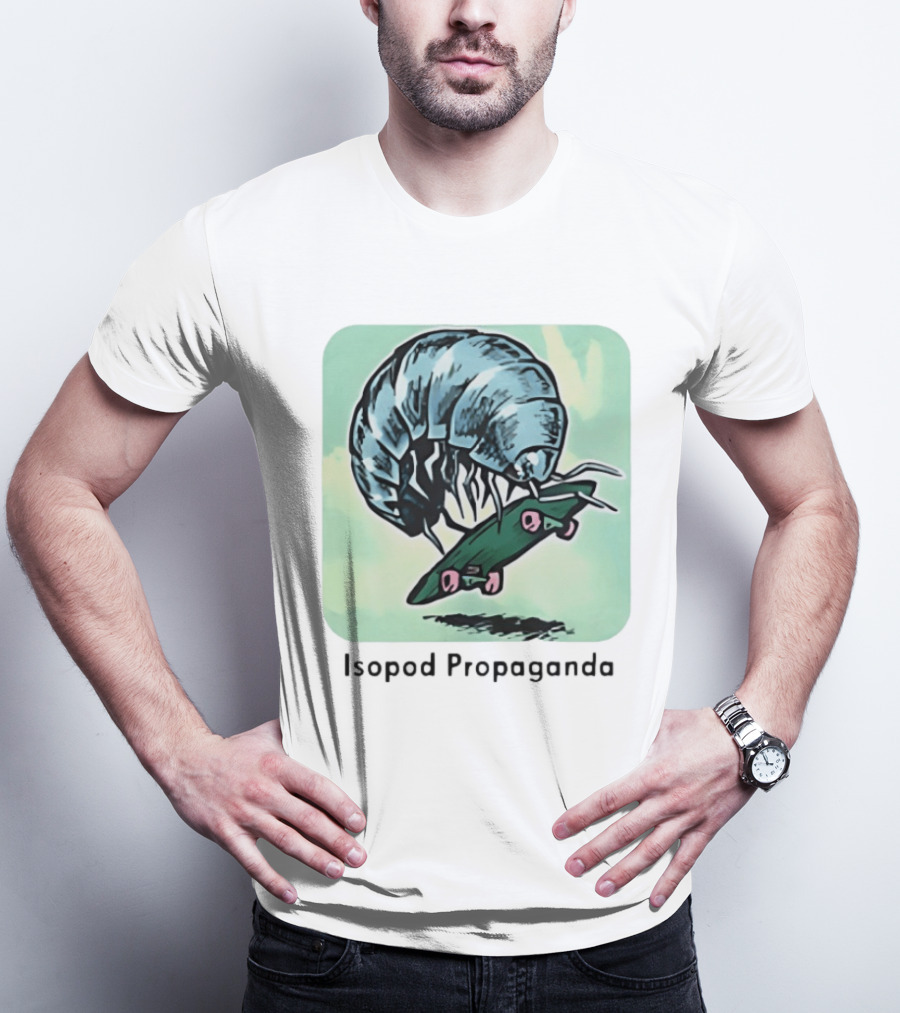 Isopod Riding Skateboard Fun Surreal T-Shirt