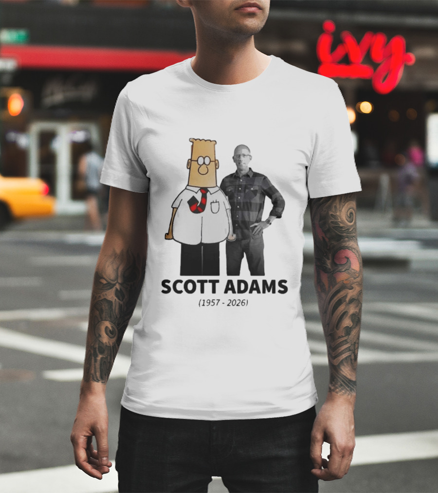 Scott Adams 1957 2026 Cartoon T-Shirt