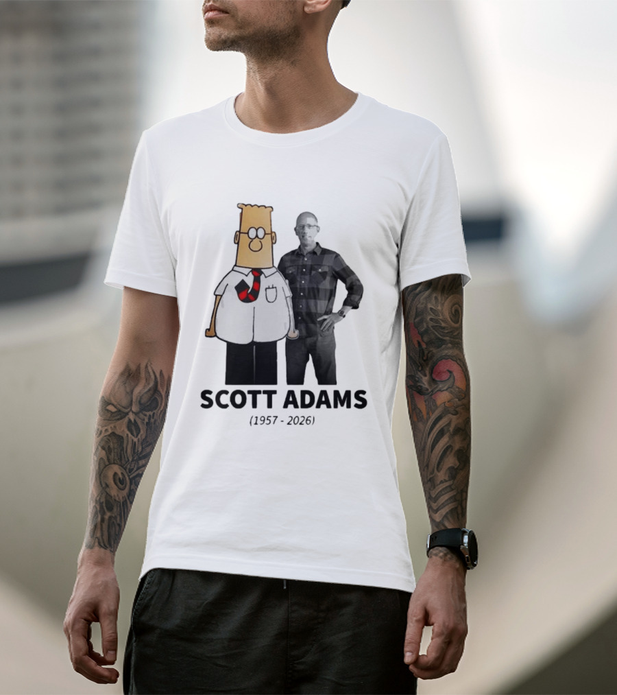 Scott Adams 1957 2026 Cartoon T-Shirt