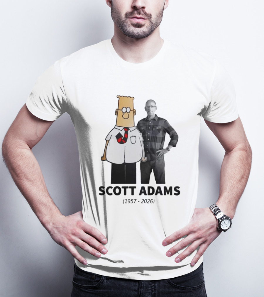 Scott Adams 1957 2026 Cartoon T-Shirt