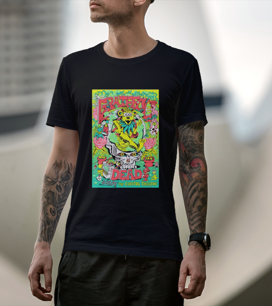 Grateful Dead Bear Skull Capitol Theatre February 21 1971 T-Shirt