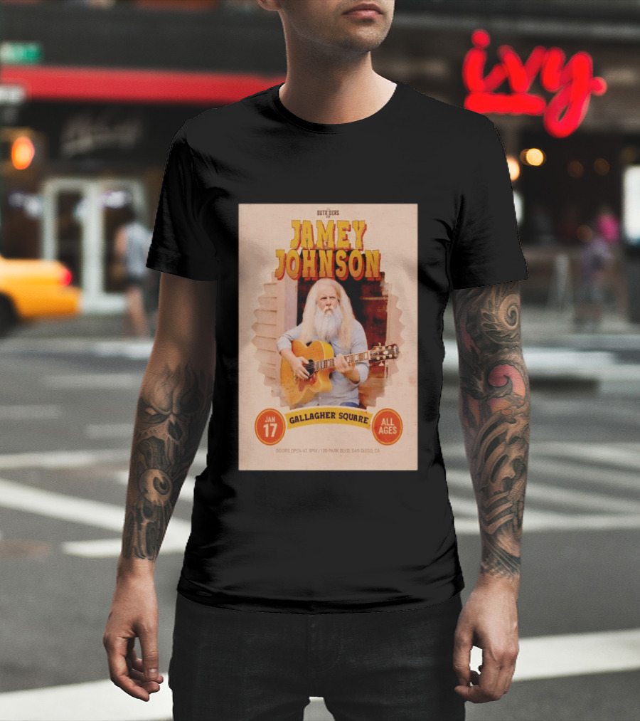 Jamey Johnson Live San Diego Gallagher Square January 17 All Ages Event 2026 T-Shirt