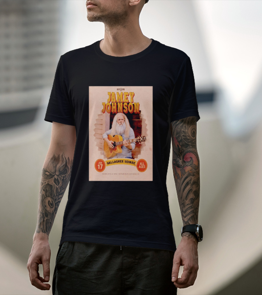 Jamey Johnson Live San Diego Gallagher Square January 17 All Ages Event 2026 T-Shirt