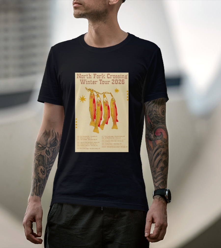 North Fork Crossing Winter Tour 2026 Dates And Locations Trout Chain T-Shirt