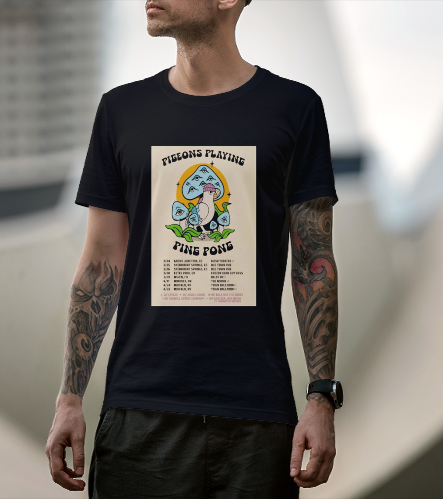 Pigeons Playing Ping Pong Winter And Spring Tour 2026 T-Shirt