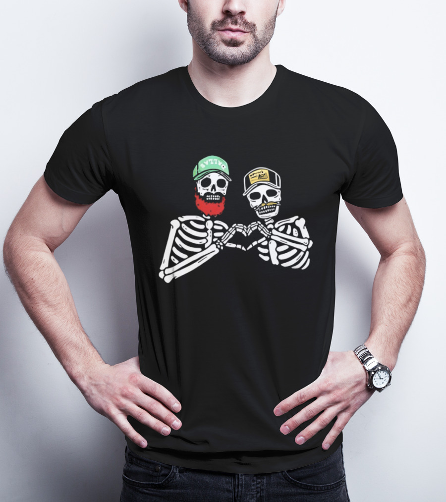 Post Malone Skeleton Avzyne Morgan Heart Hand T-Shirt