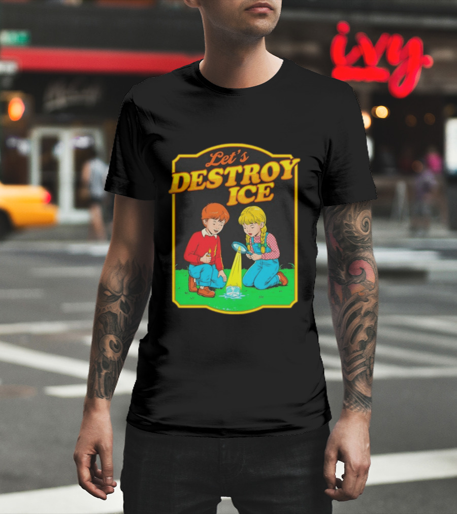 Let's Destroy Ice Kids With Magnifying Glass And Ice Cube T-Shirt