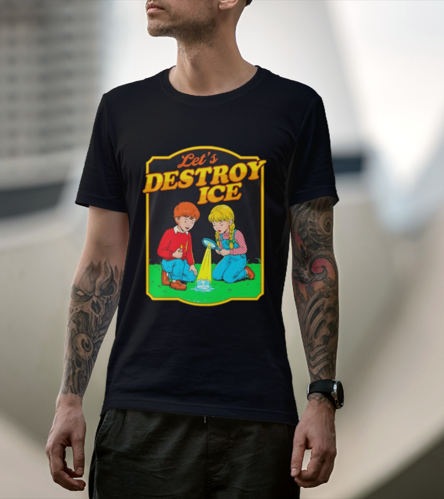 Let's Destroy Ice Kids With Magnifying Glass And Ice Cube T-Shirt