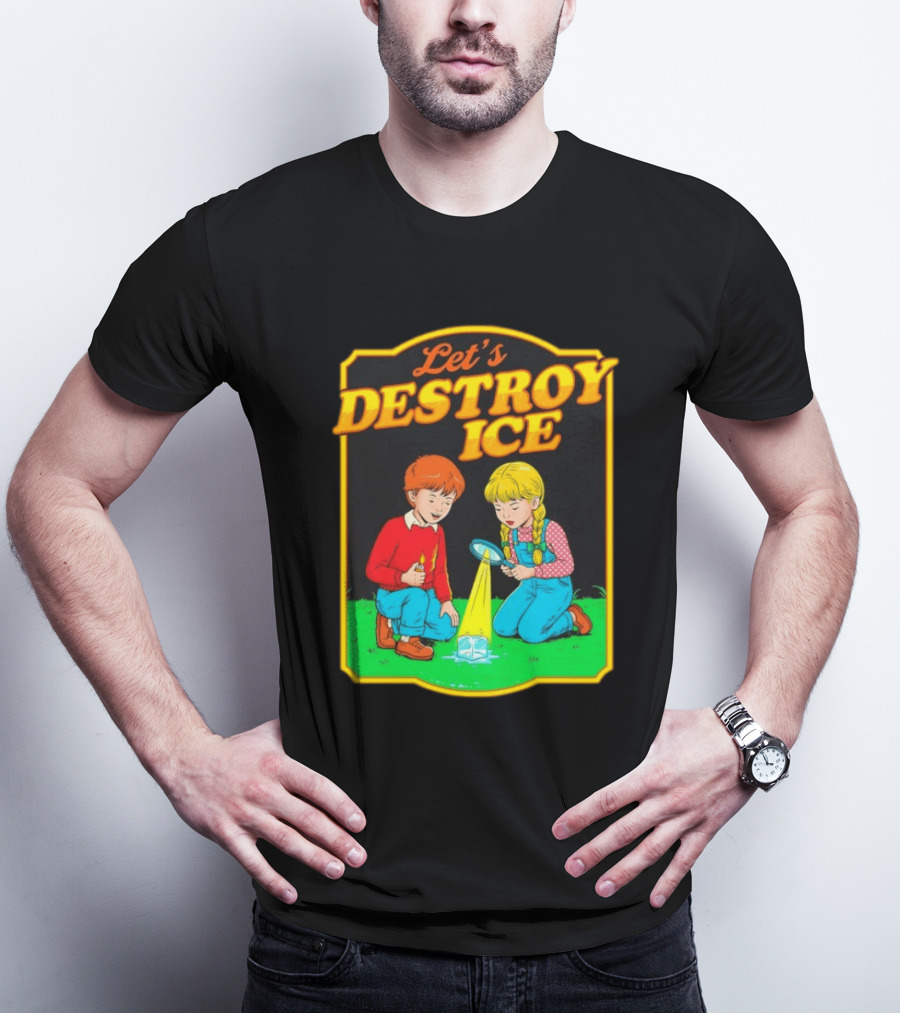 Let's Destroy Ice Kids With Magnifying Glass And Ice Cube T-Shirt