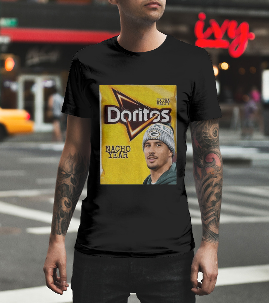 Doritos Nacho Year Extra Salty Green Bay Packers Football Beanie T-Shirt