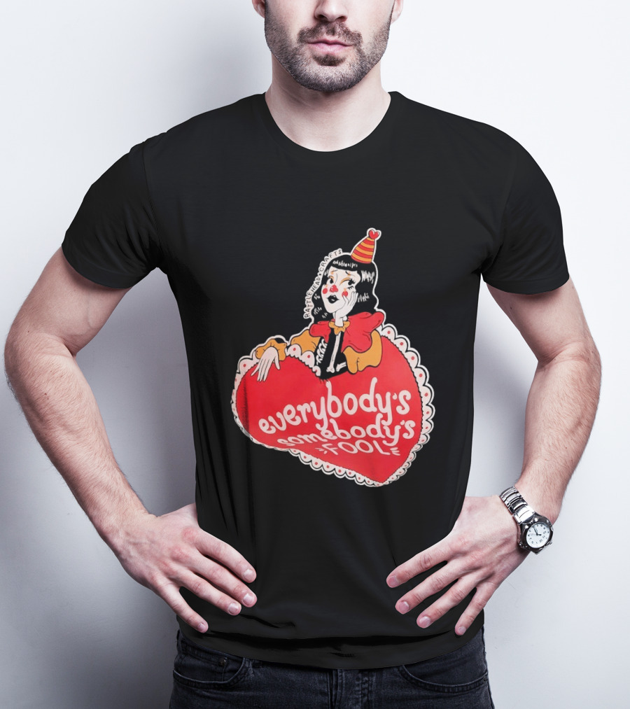 Everybody's Somebody's Fool Vintage Cartoon Clown Heart T-Shirt
