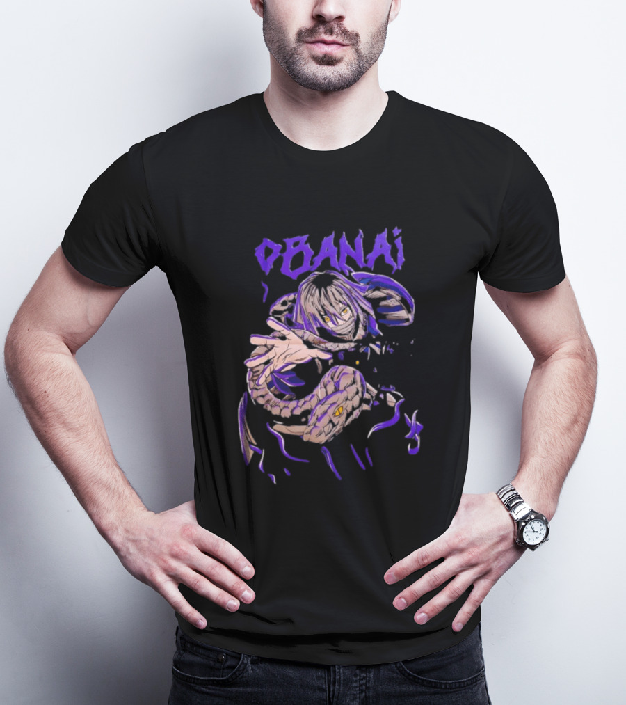 Obanai Iguro Snake Illustration From Demon Slayer Kimetsu No Yaiba Anime T-Shirt