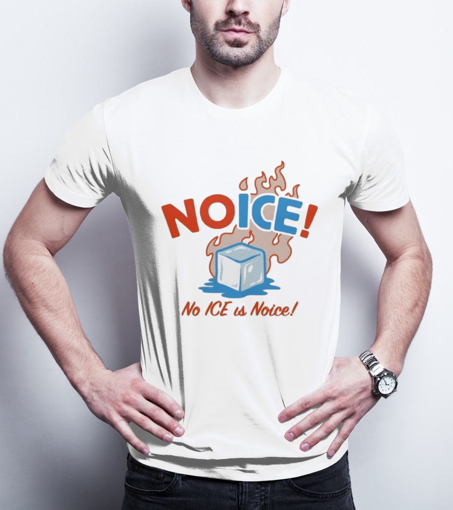 No ICE Noice Ice Cube Flame Fun Playful T-Shirt