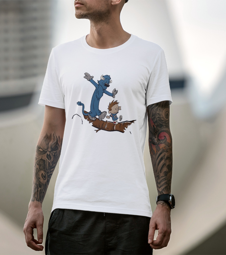 Allen And Huddles Buffalo Bills Calvin And Hobbes Cartoon Adventure T-Shirt