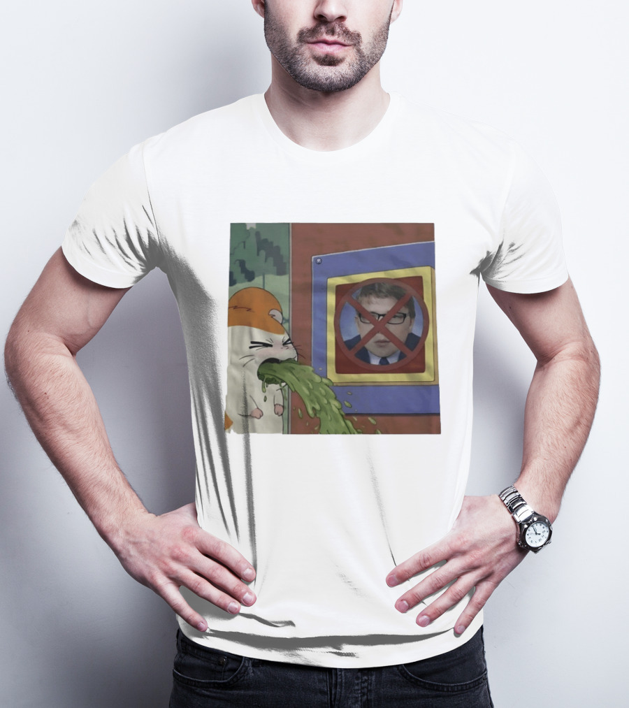 Hamtaro Vomiting Meme No Entry Sign Meme Face T-Shirt