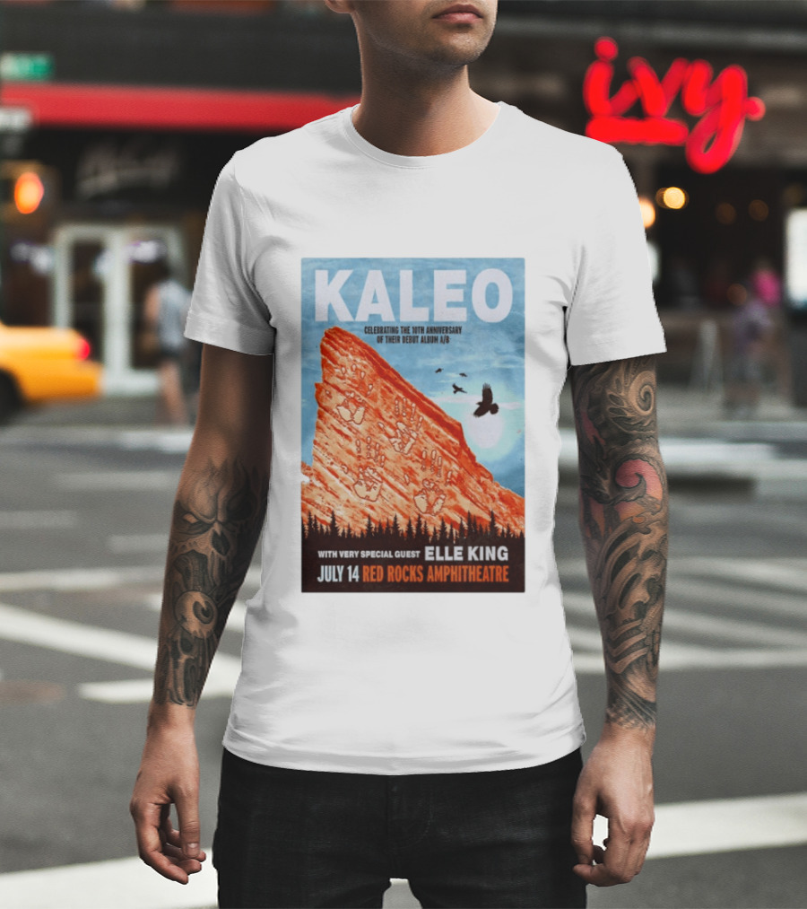 Kaleo Celebrating 10th Anniversary A/B With Guest Elle King July 14 Red Rocks Amphitheatre T-Shirt