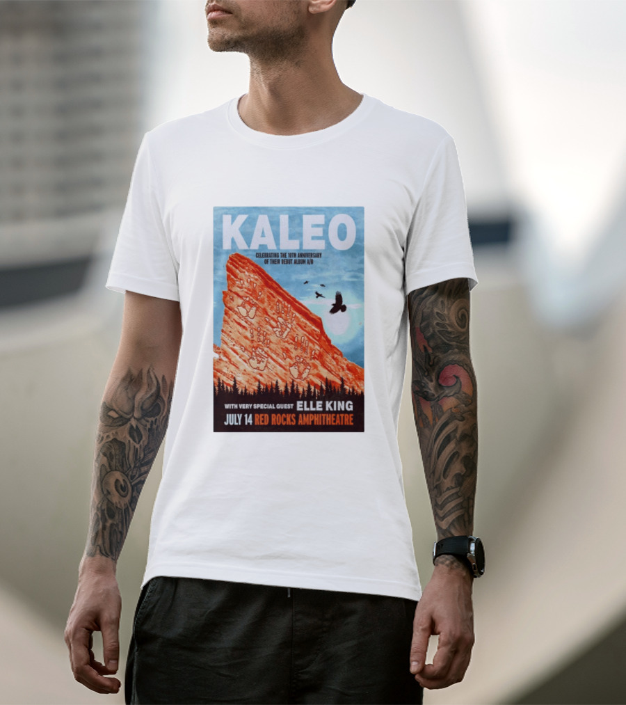 Kaleo Celebrating 10th Anniversary A/B With Guest Elle King July 14 Red Rocks Amphitheatre T-Shirt